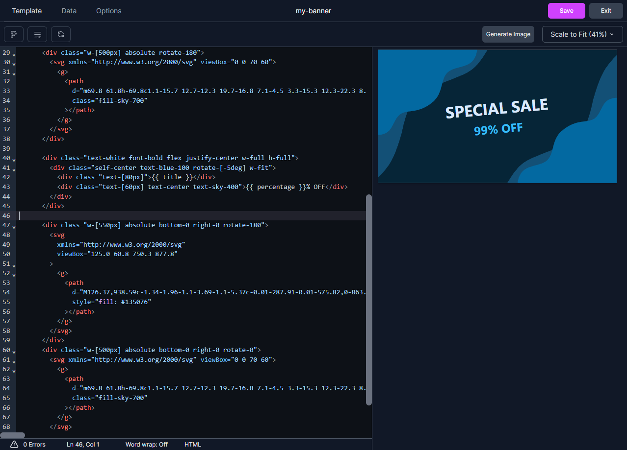 Custom Templates with Real-Time Previews - Template Editor